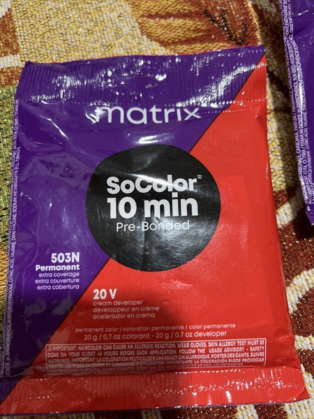 Matrix SoColor 10 Minute Hair Color & Developer 503N Darkest Brown Neu ...